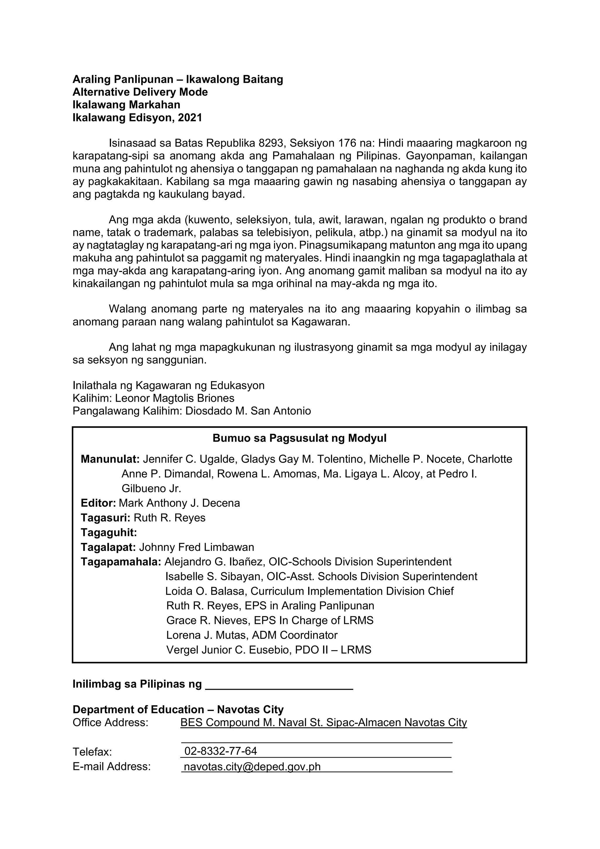 araling panlipunan sa baitang walo ikalawang markahan pdf | PDF