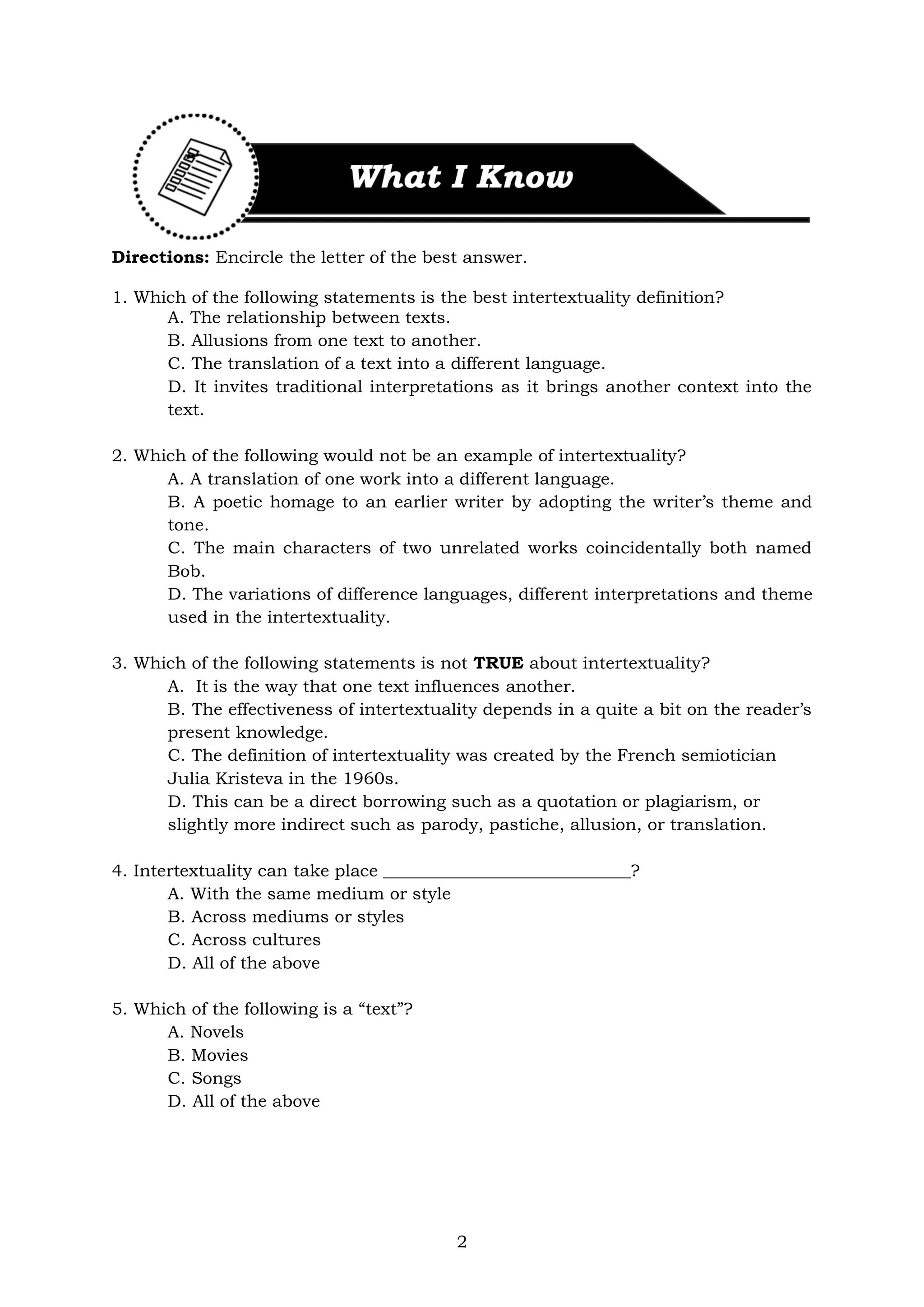 Sdo navotas creative_writing_q2_m2_intertextuality in drama.fv(22) | PDF