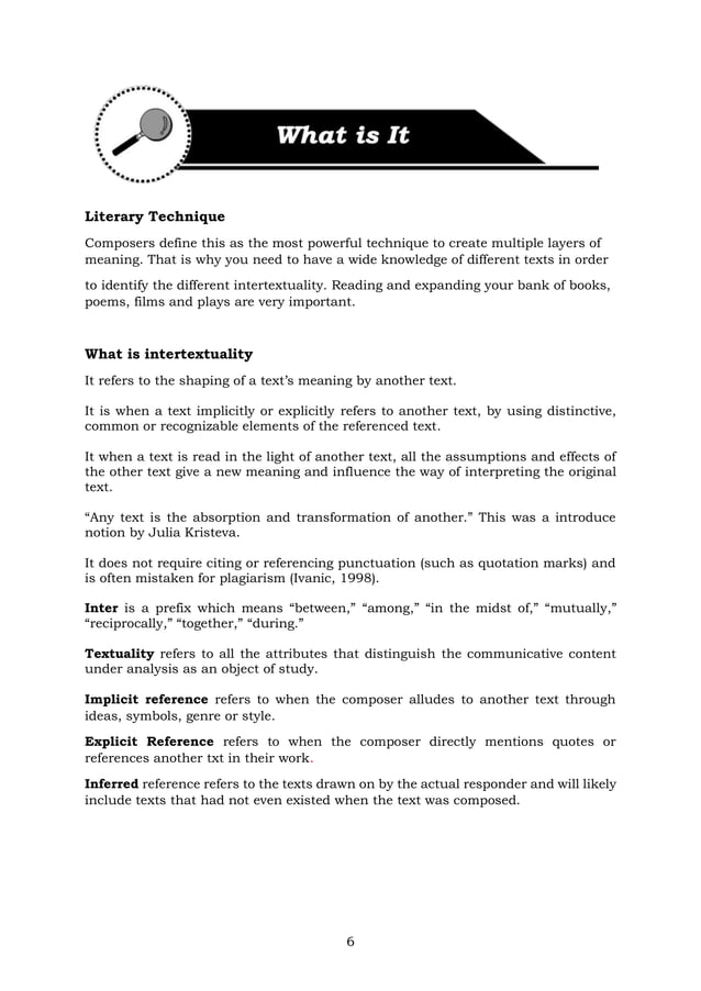 Sdo navotas creative_writing_q2_m2_intertextuality in drama.fv(22) | PDF | Homework and Study ...