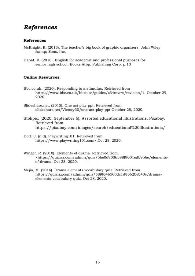 Sdo navotas creative_writing_q2_m3_elements of drama (one - act play).fv(26) | PDF | Educational ...