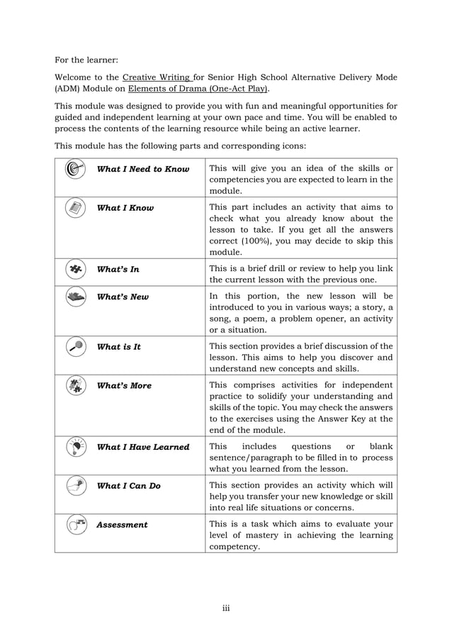 Sdo navotas creative_writing_q2_m3_elements of drama (one - act play).fv(26) | PDF | Educational ...
