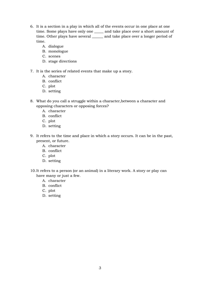 Sdo navotas creative_writing_q2_m3_elements of drama (one - act play).fv(26) | PDF | Educational ...