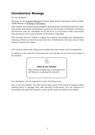 Sdo navotas creative_writing_q2_m6_writing a craft essay.fv(22) | PDF