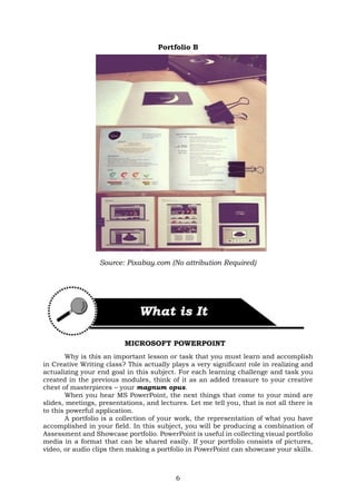 Sdo navotas creative_writing_q2_m7_creating an online portfolio of the ...