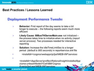 Best Practices and Lessons Learned on Our IBM Rational Insight Deployment | PPT