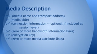 SDP (Session Description Protocol) | PPT