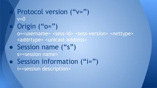 SDP (Session Description Protocol) | PPT