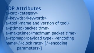 SDP (Session Description Protocol) | PPT