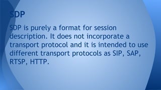 SDP (Session Description Protocol) | PPT