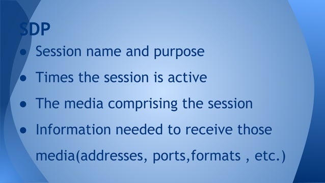 SDP (Session Description Protocol) | PPT