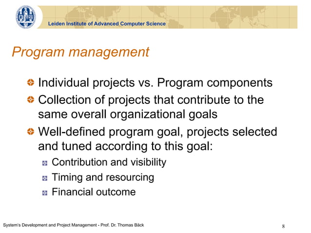 SDPM - Lecture 2 -The STEP WISE Approach to Project Planning | PPT