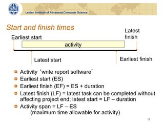 SDPM - Lecture 4 - Activity planning and resource allocation | PDF