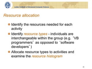 SDPM - Lecture 4 - Activity planning and resource allocation | PDF