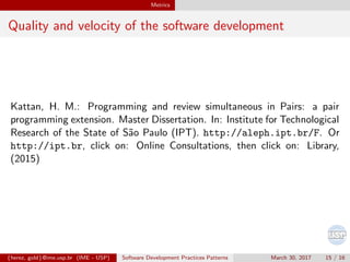 Software Development Practices Patterns | PPT | Free Download