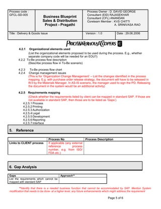 Sd pragathi template delivery and goods issue | DOC | Logistics | Business