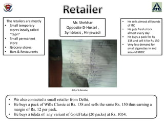 Distribution channel of ITC Cigarette | PPTX