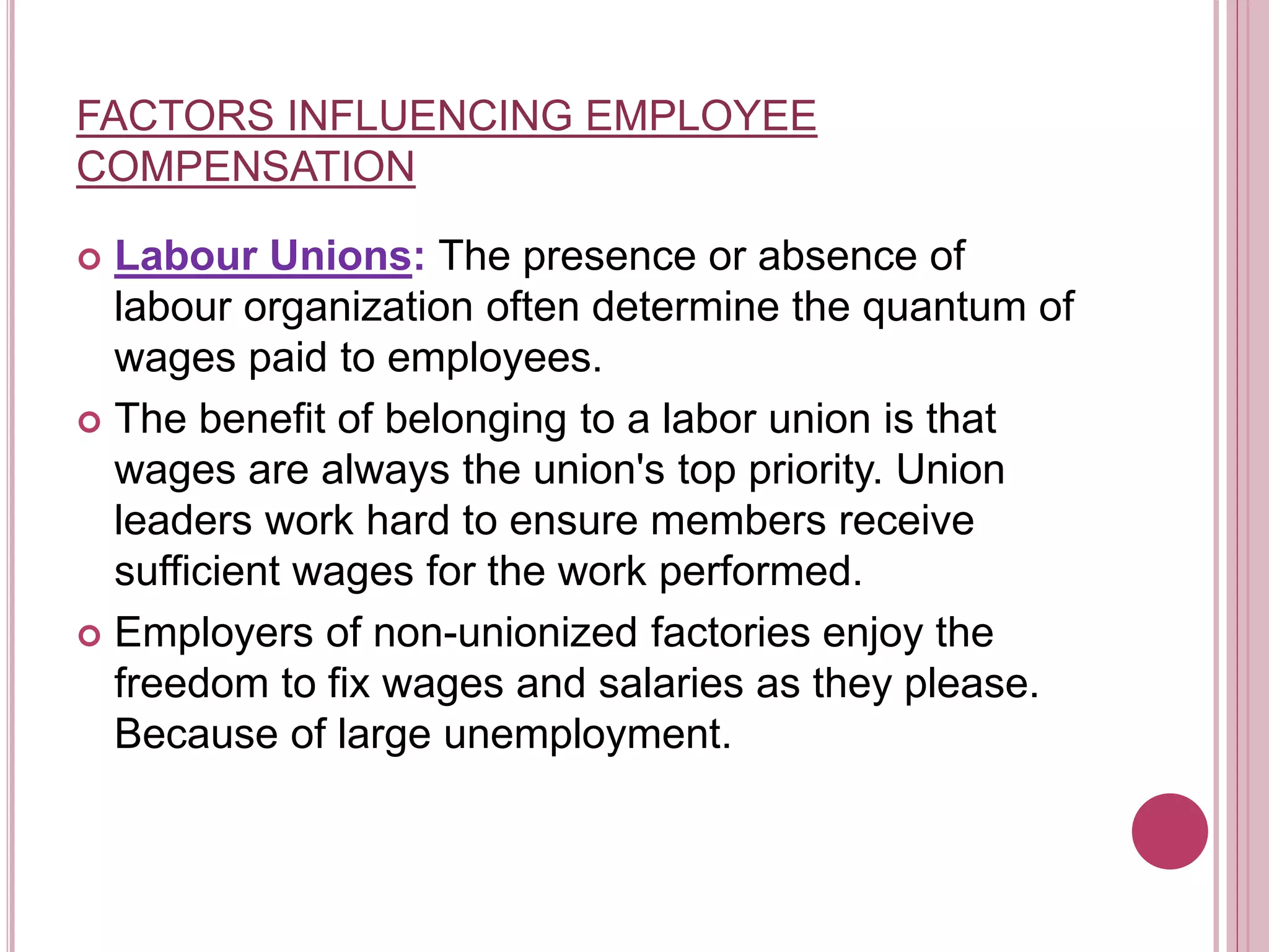 Compensation Management importance and factors influencing compensation ...
