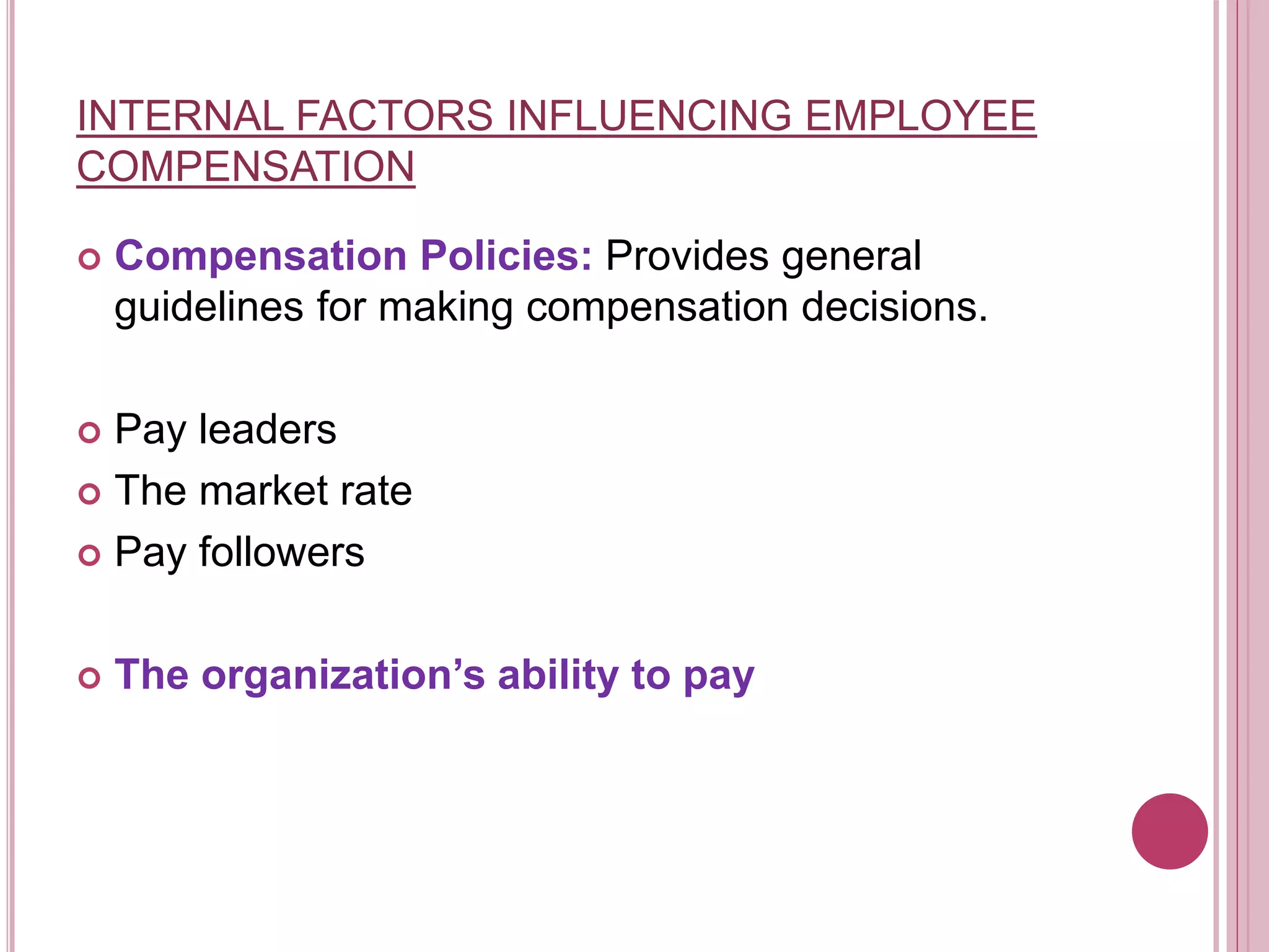 Compensation Management importance and factors influencing compensation ...