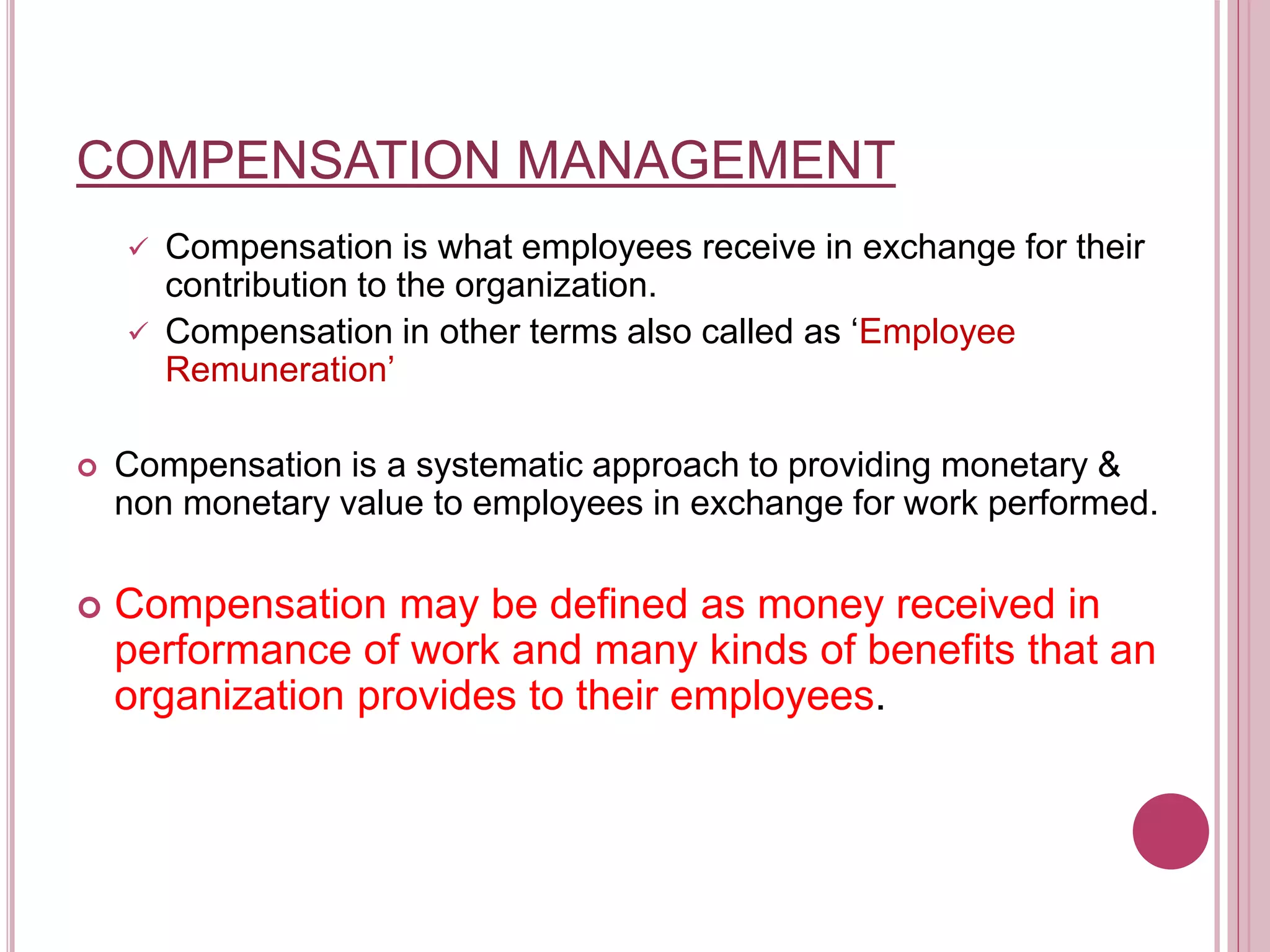 Compensation Management importance and factors influencing compensation ...