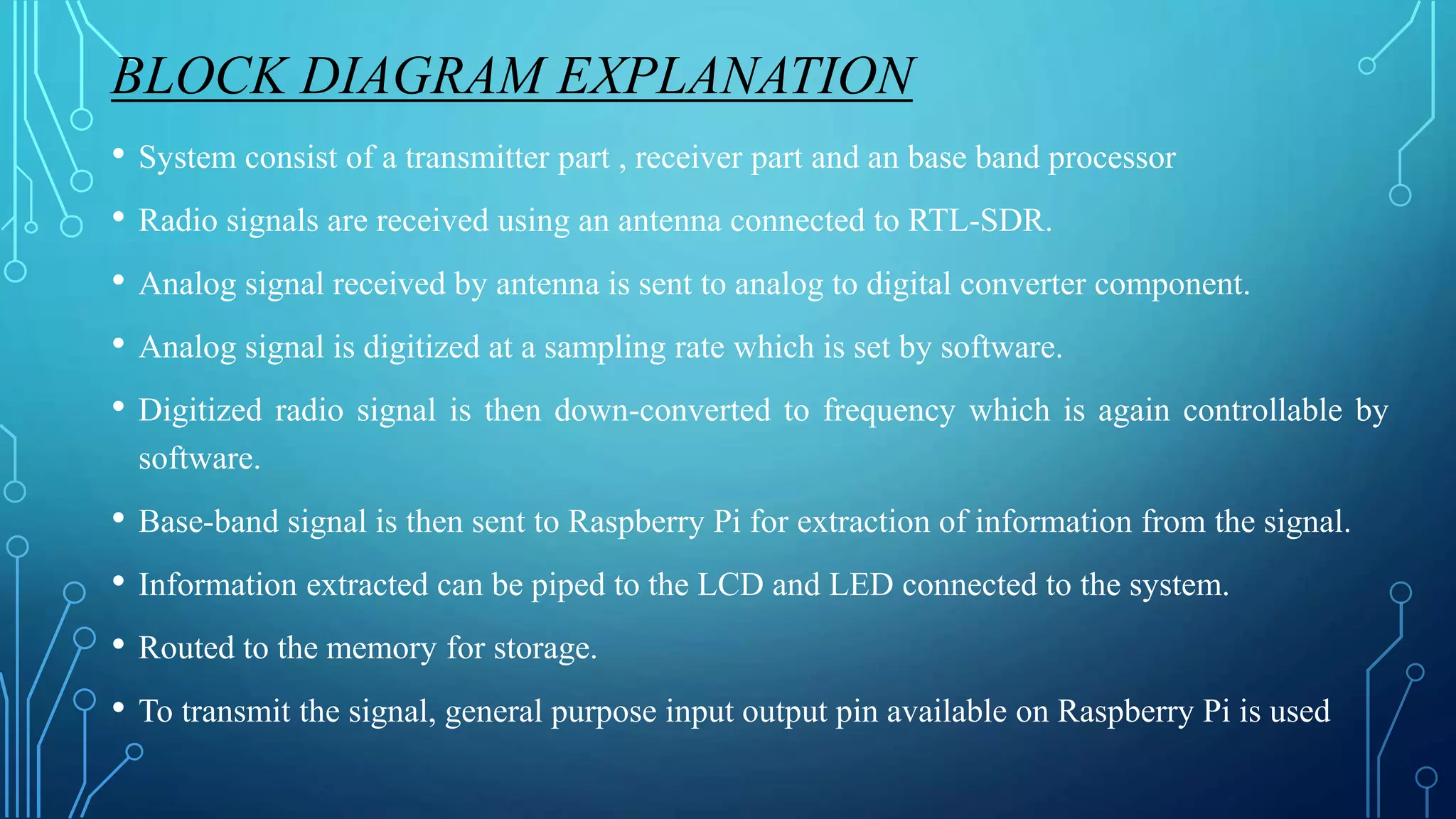 Power Efficient Software Defined Radio For Disaster Affected Regions Using Raspberry Pi Ppt