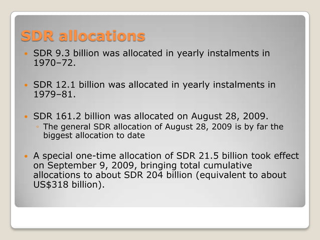 SDR- Special Drawing Rights, IMF | PPTX