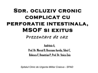 Sindrom ocluziv cronic. Caz clinic | PPT