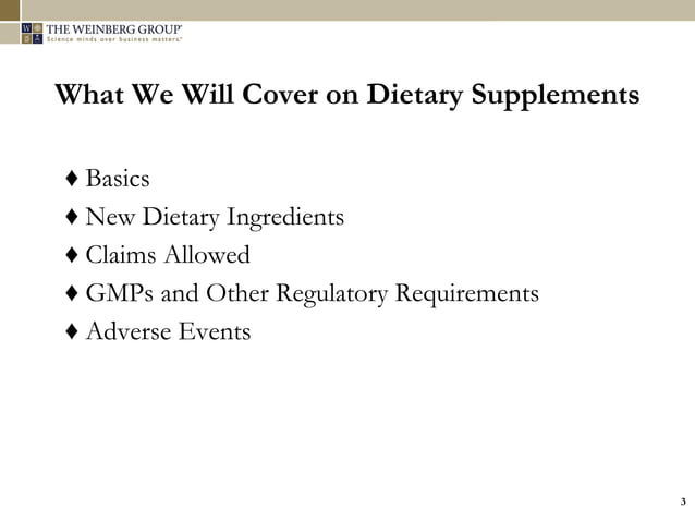 Regulation of Dietary Supplements | PDF