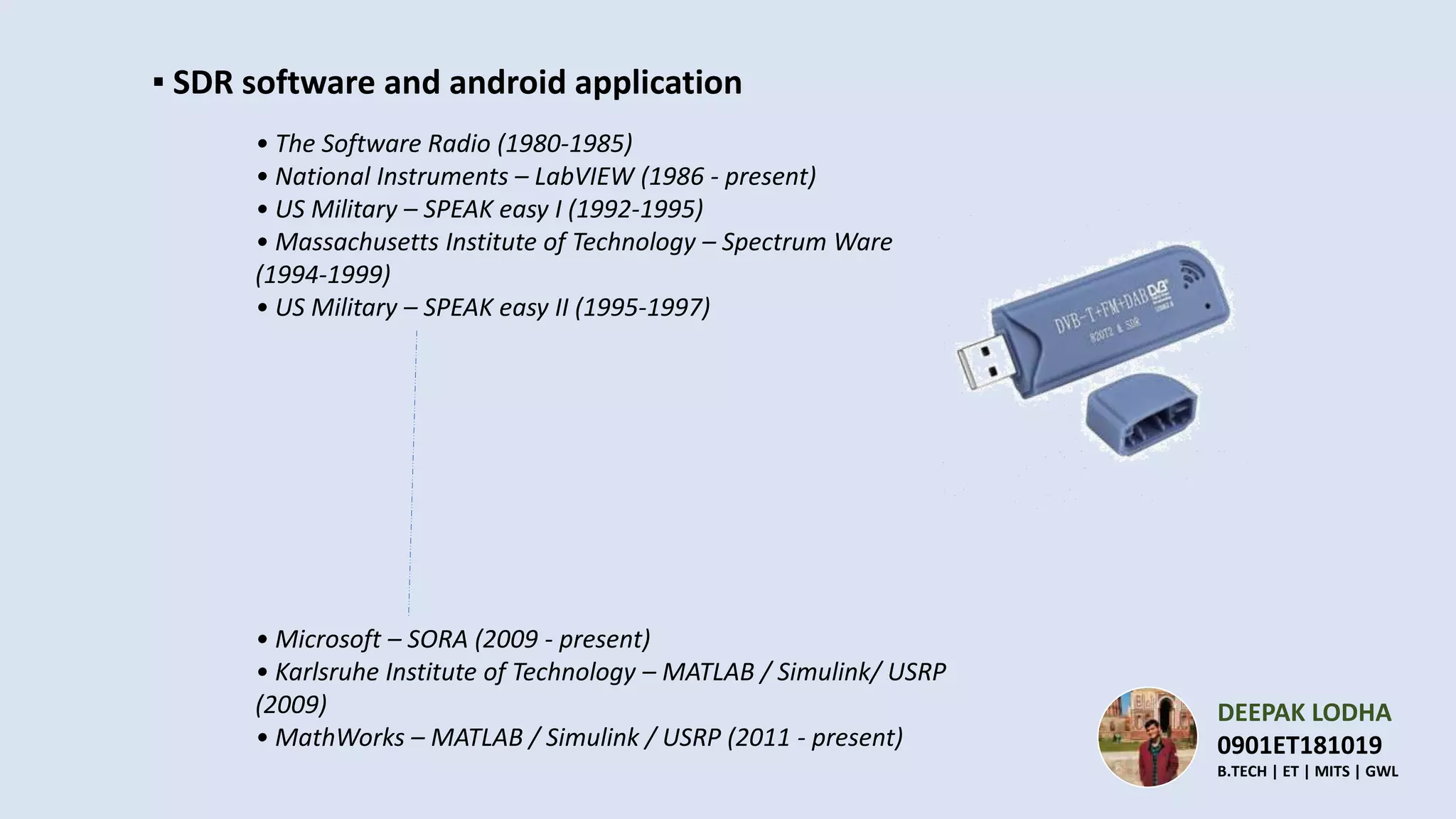 Software Defined Radio (SDR) By Deepak Lodha | PPTX