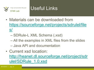 Semantic Decision Rule Markup Language V1.0 specification | PPT