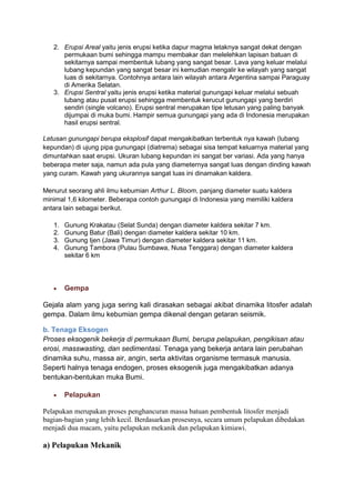 Teori perkembangan Bumi & Susunan Bumi | PDF