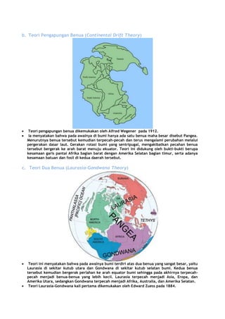 Teori perkembangan Bumi & Susunan Bumi | PDF