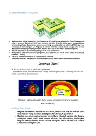 Teori perkembangan Bumi & Susunan Bumi | DOCX