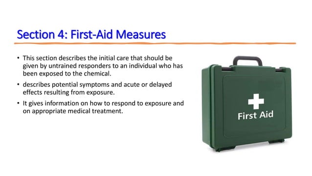 Safety Data Sheet ( SDS ) | PPTX | First Aid | Injuries