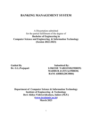 Banking Management System SDS | PDF