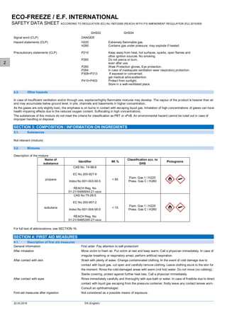 SAFETY DATA SHEET ECO22 | PDF
