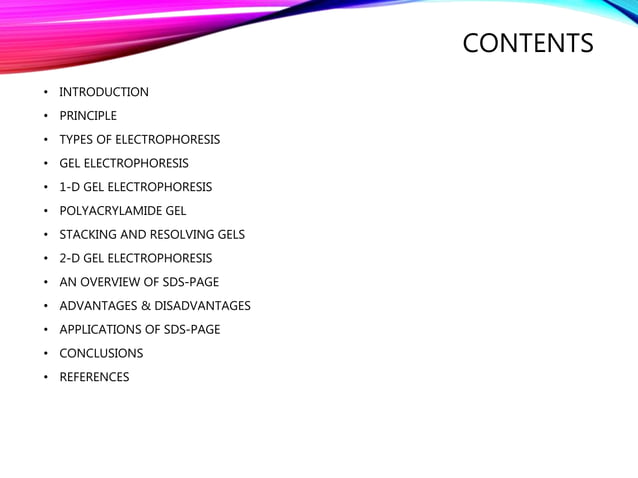 Introduction, Principle, Instrumentation and Applications of SDS-PAGE | PPTX | Chemistry | Science
