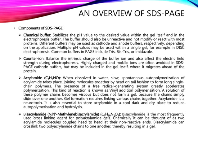 Introduction, Principle, Instrumentation and Applications of SDS-PAGE | PPTX | Chemistry | Science