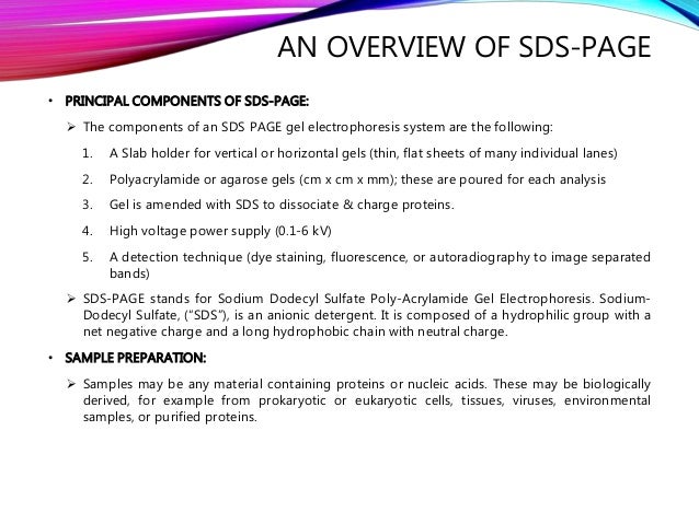 Introduction, Principle, Instrumentation and Applications of SDS-PAGE