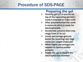 Sds page(sds-polyacrylamide gel electrophoresis) | PPTX