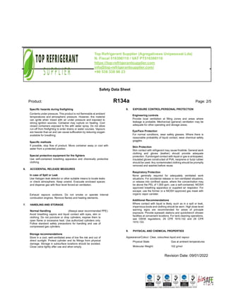 Freon Refrigerant Gas HFC and HCFC Wholesale | PDF