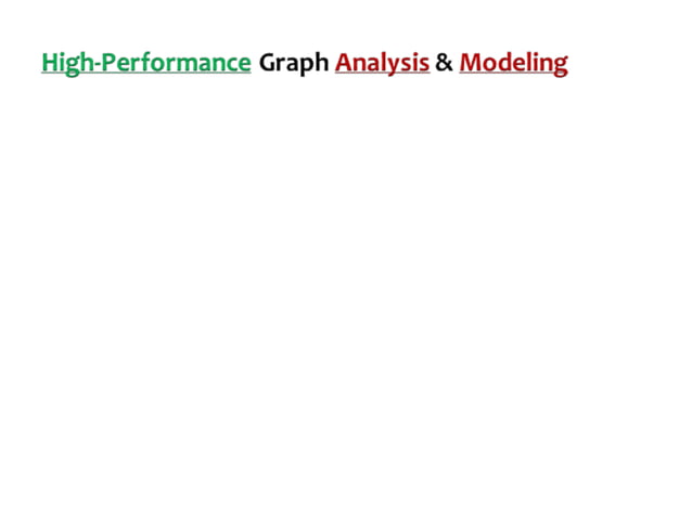 High-Performance Graph Analysis and Modeling | PPT