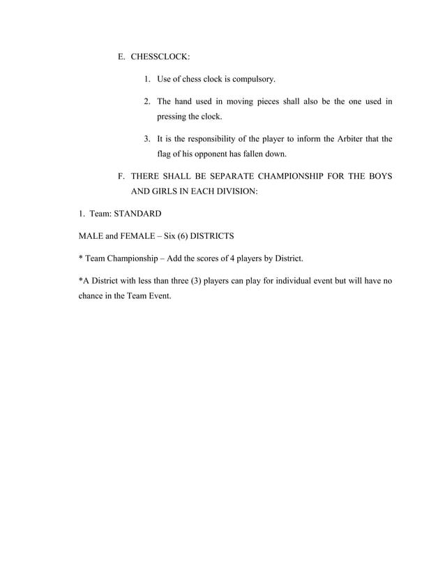 SDS chess tournament | DOC | Board Games and Puzzles | Games and Puzzles