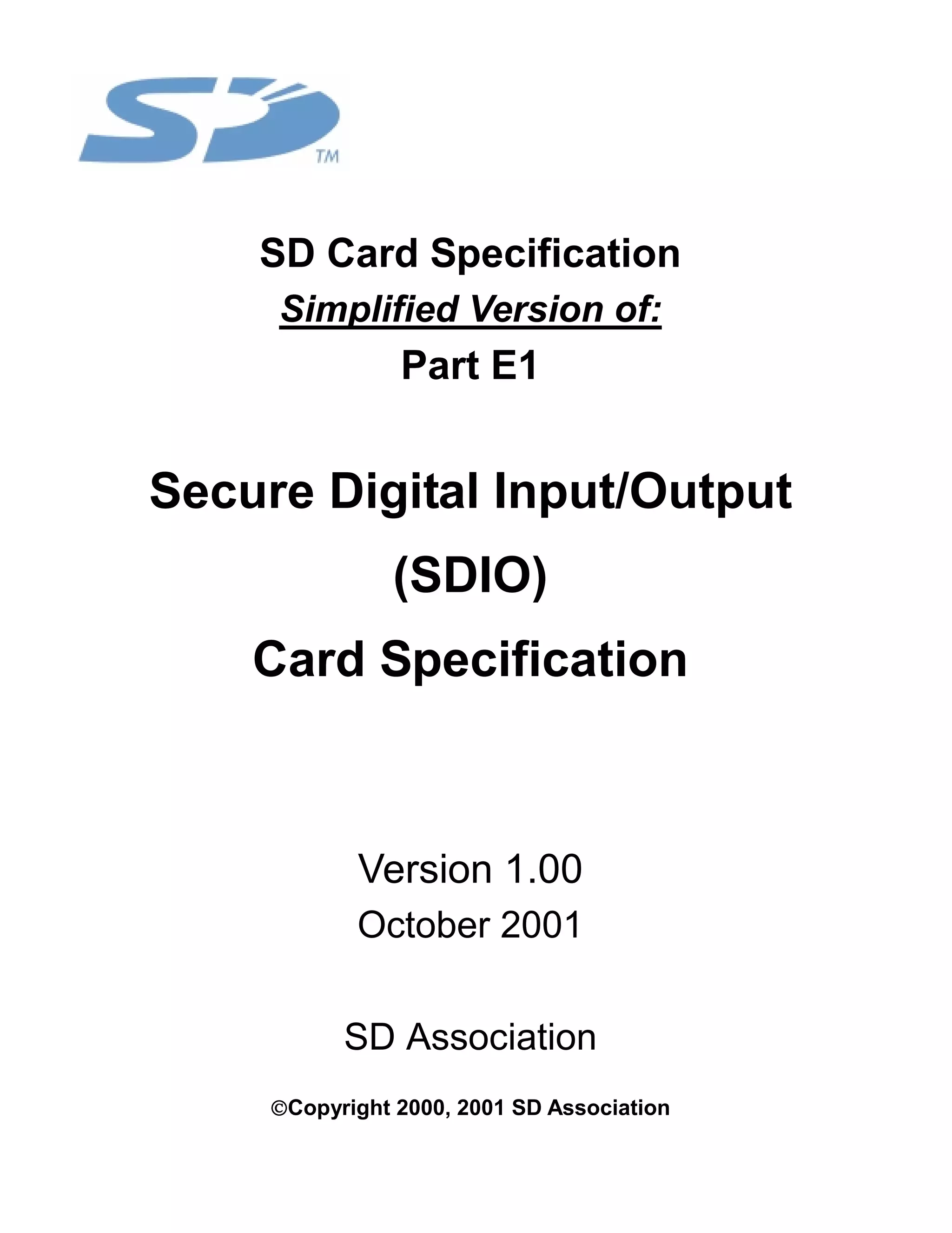 Sd sdio specsv1 | PDF
