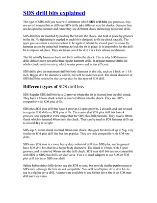 Sds Drill Bits Explained | PDF