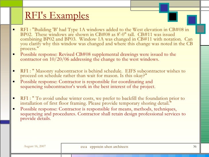 PM : Request for Information