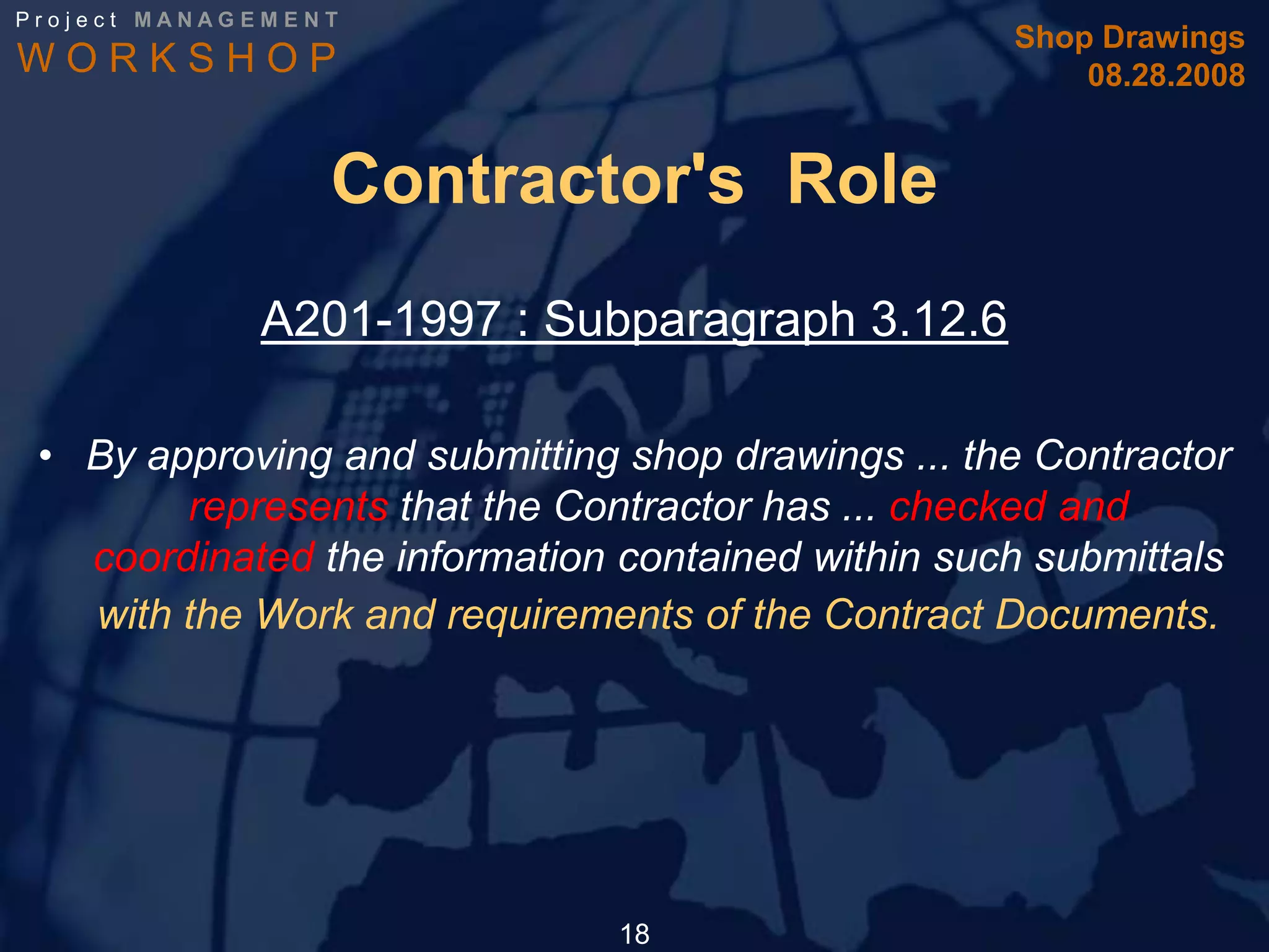 PM : Shop Drawings | PPS