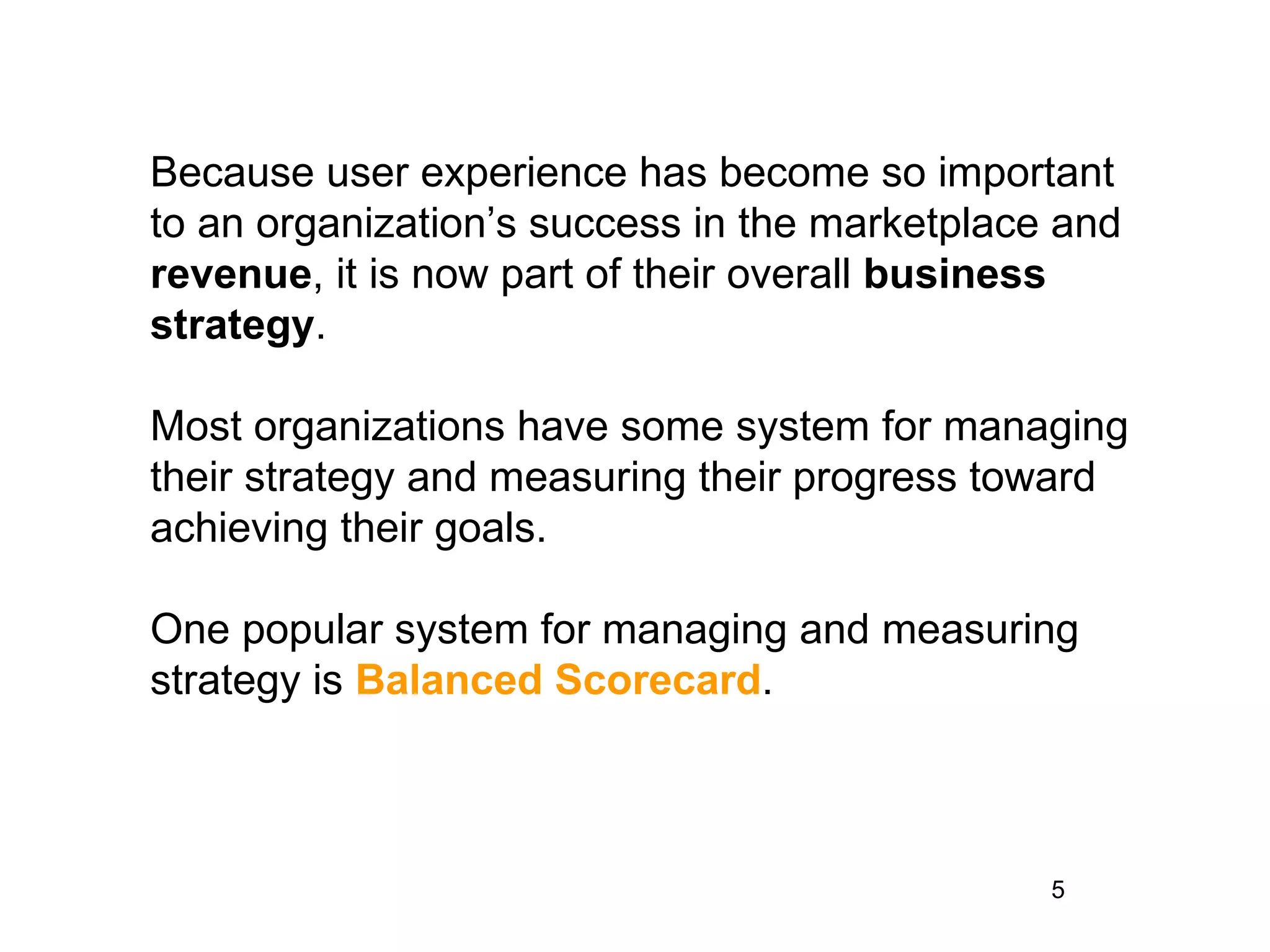 User Experience Balanced Scorecard | PPT