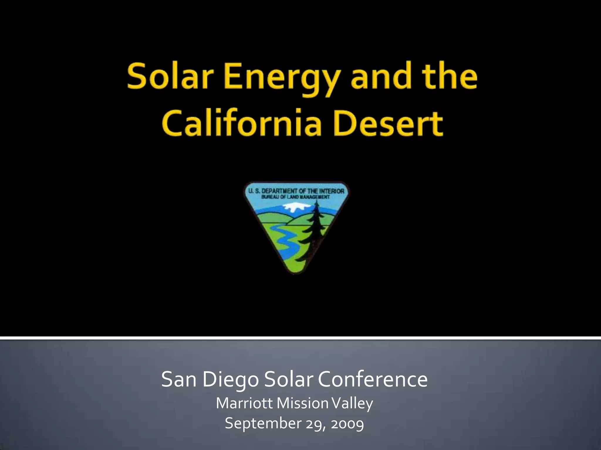 Solar Energy and the California Desert | PPT