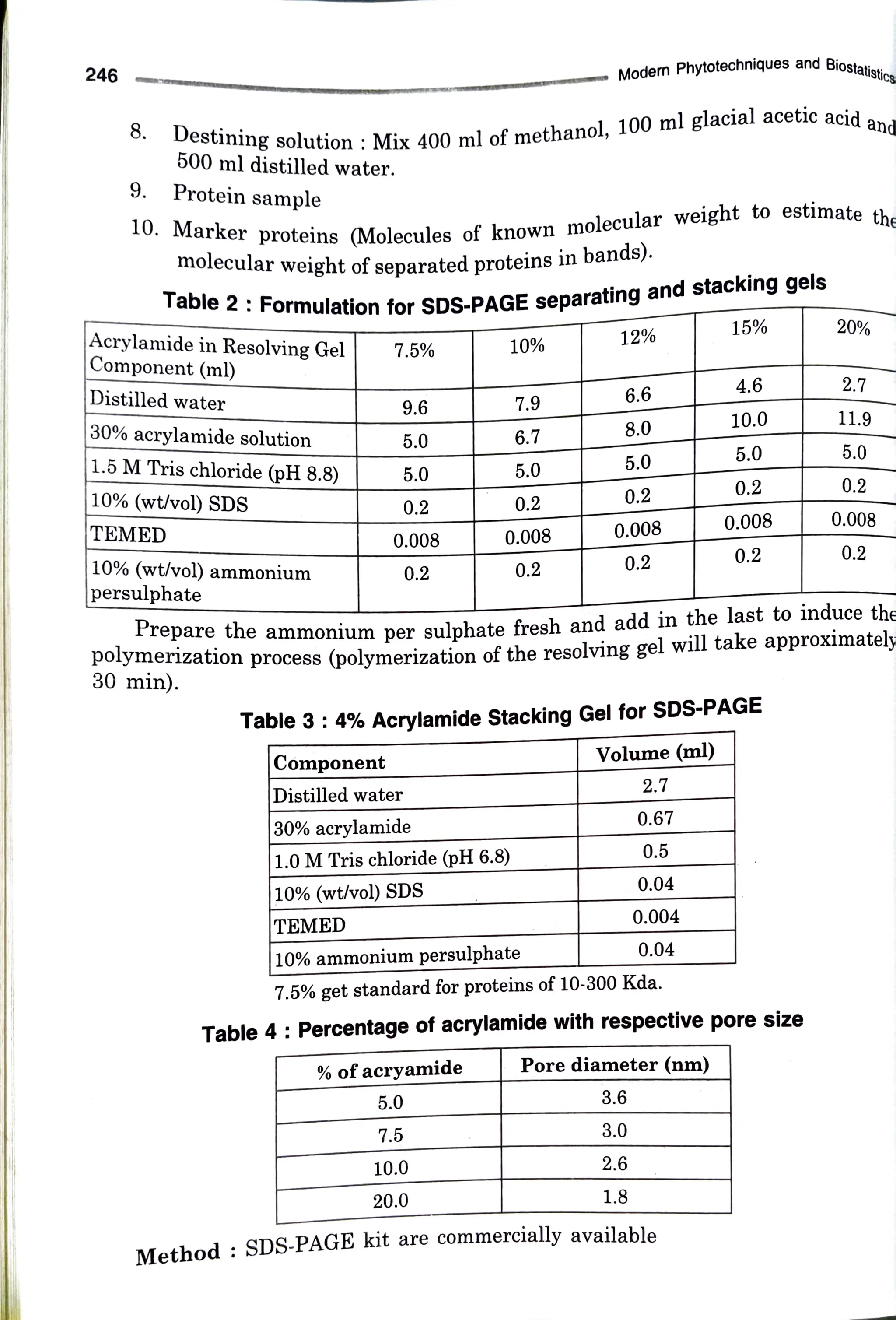 SDS PAGE (Electrophoresis) Book Notes | PDF
