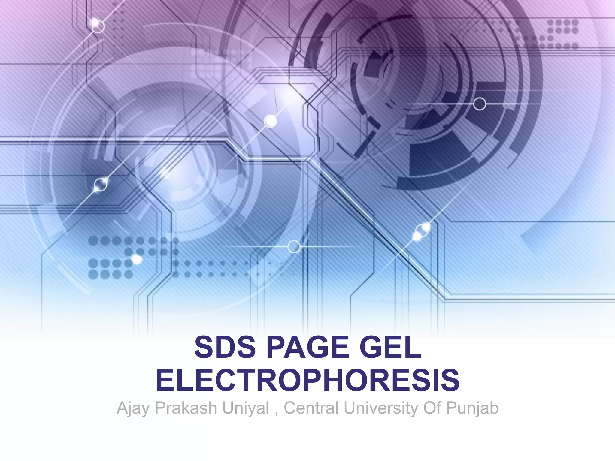 Sds page gel electrophoresis | PPTX